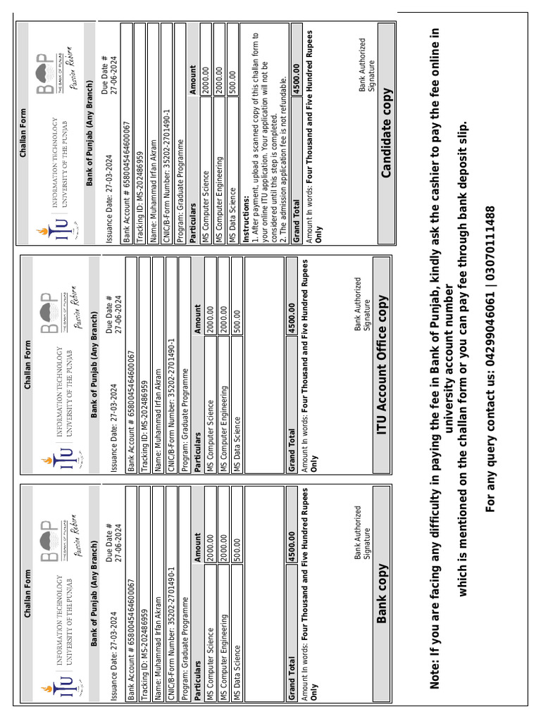 Challan Form | PDF | Banks | Financial Services