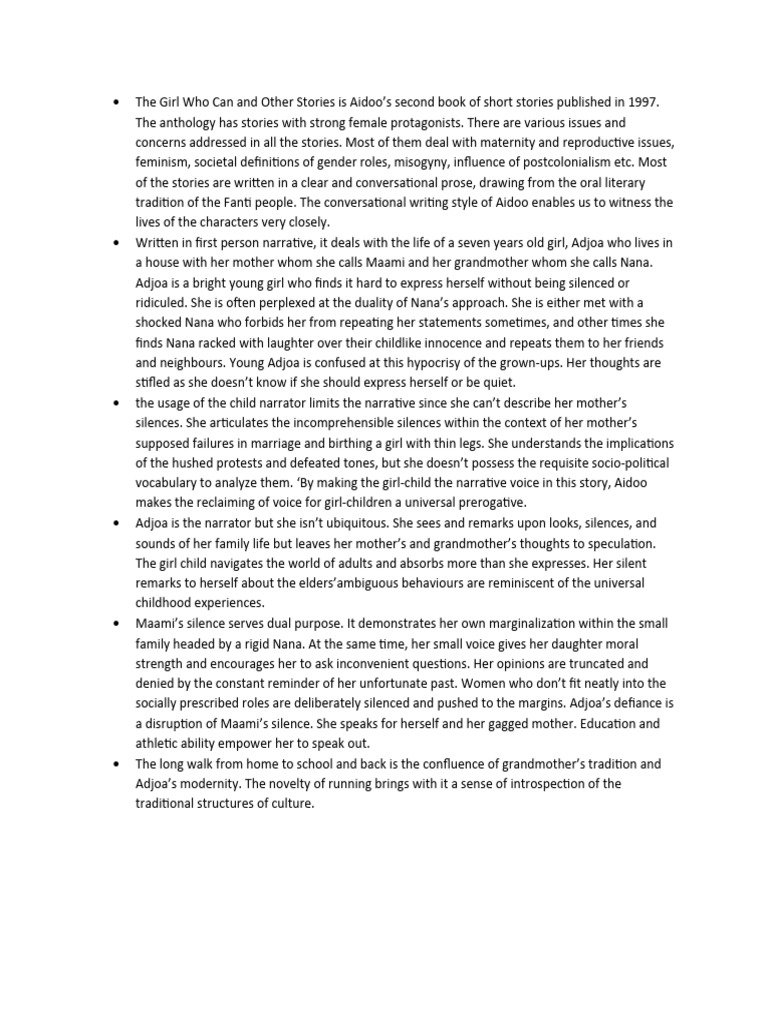 Critical Analysis of "The Girl Who Can" | PDF