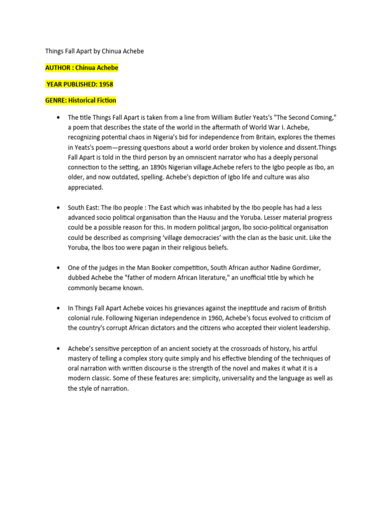 Things Fall Apart | PDF