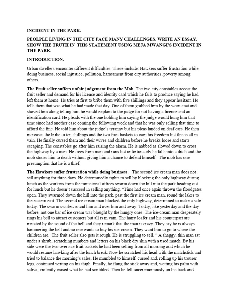 Incident in The Park | PDF