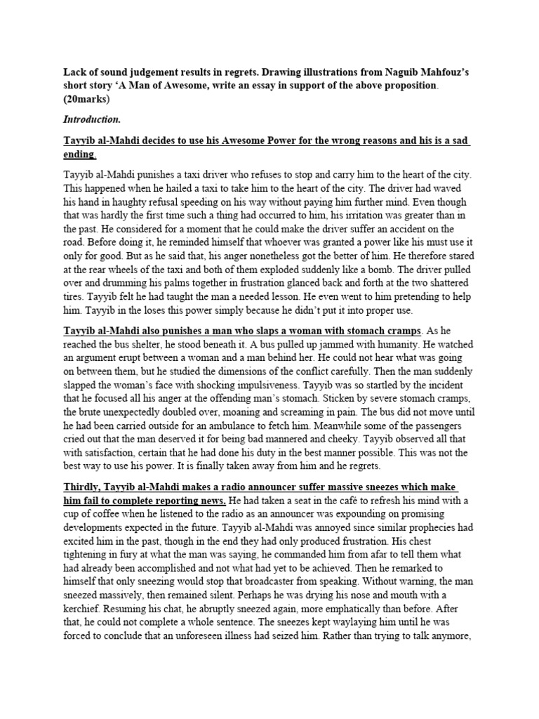 A Man of Awesome Power | PDF