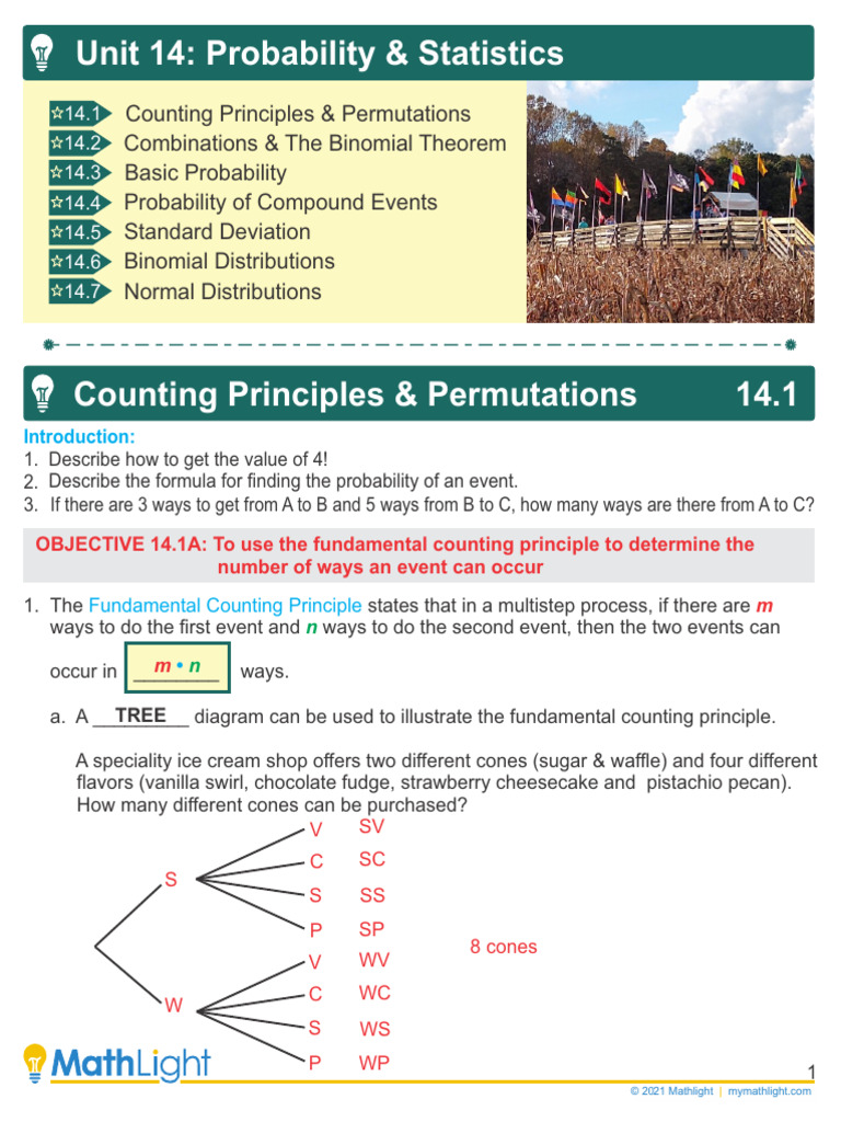 Notes - Teacher A2 U14 | PDF | Probability | Permutation