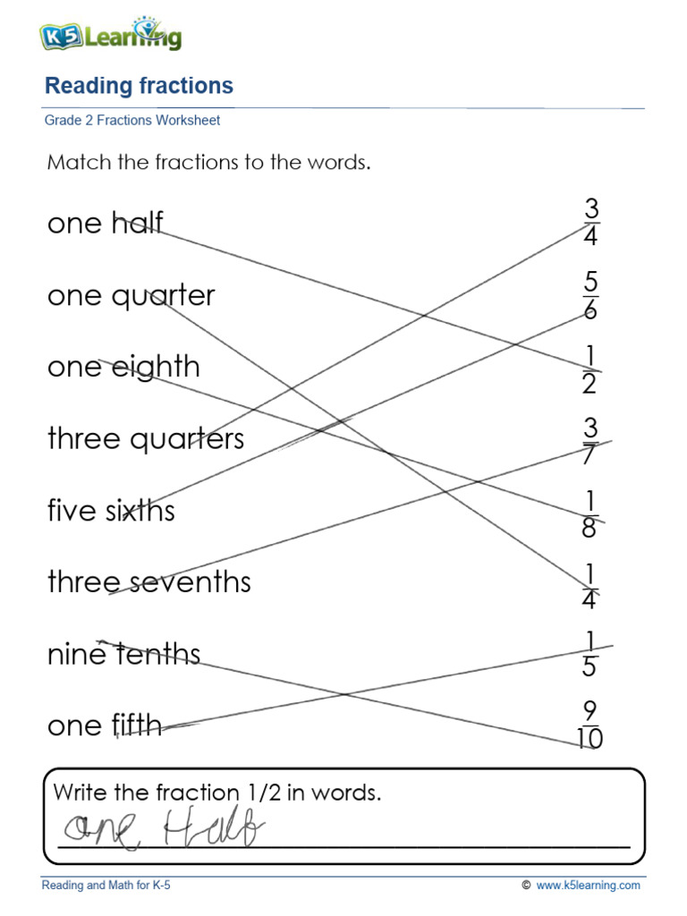 Grade 2 Fractions Reading A 1 | PDF