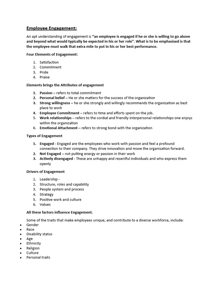 Understanding Employee Engagement Factors | PDF | Business