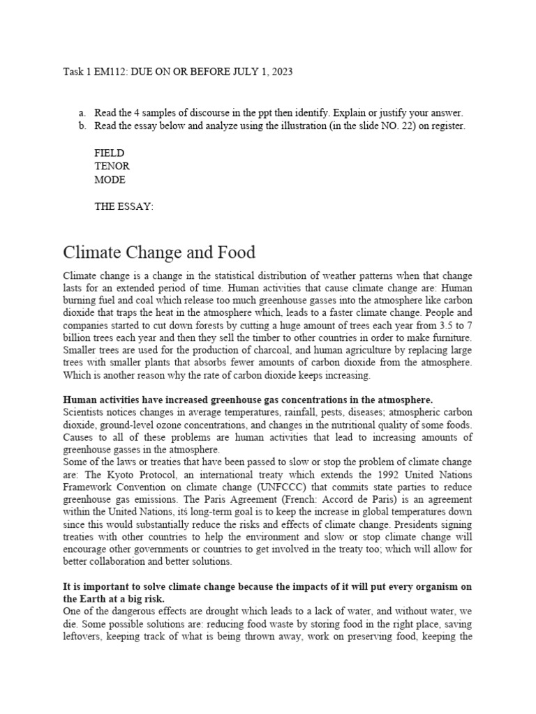Task 1 EM112 JUNE 24 - Angat - April - Y. | PDF | Climate Change ...