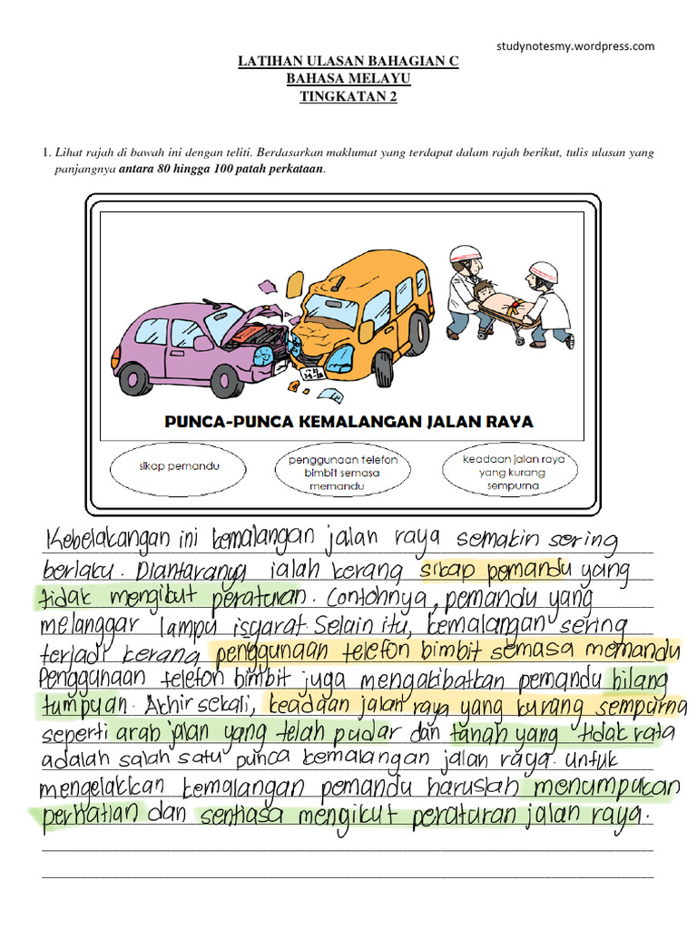 Latihan Ulasan Bahagian C Bahasa Melayu Tingkatan 2 | PDF