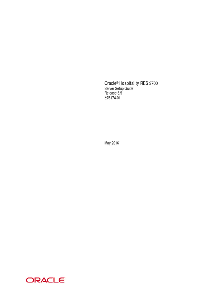 Oracle Hospitality RES 3700: Server Setup Guide Release 5.5 | PDF ...