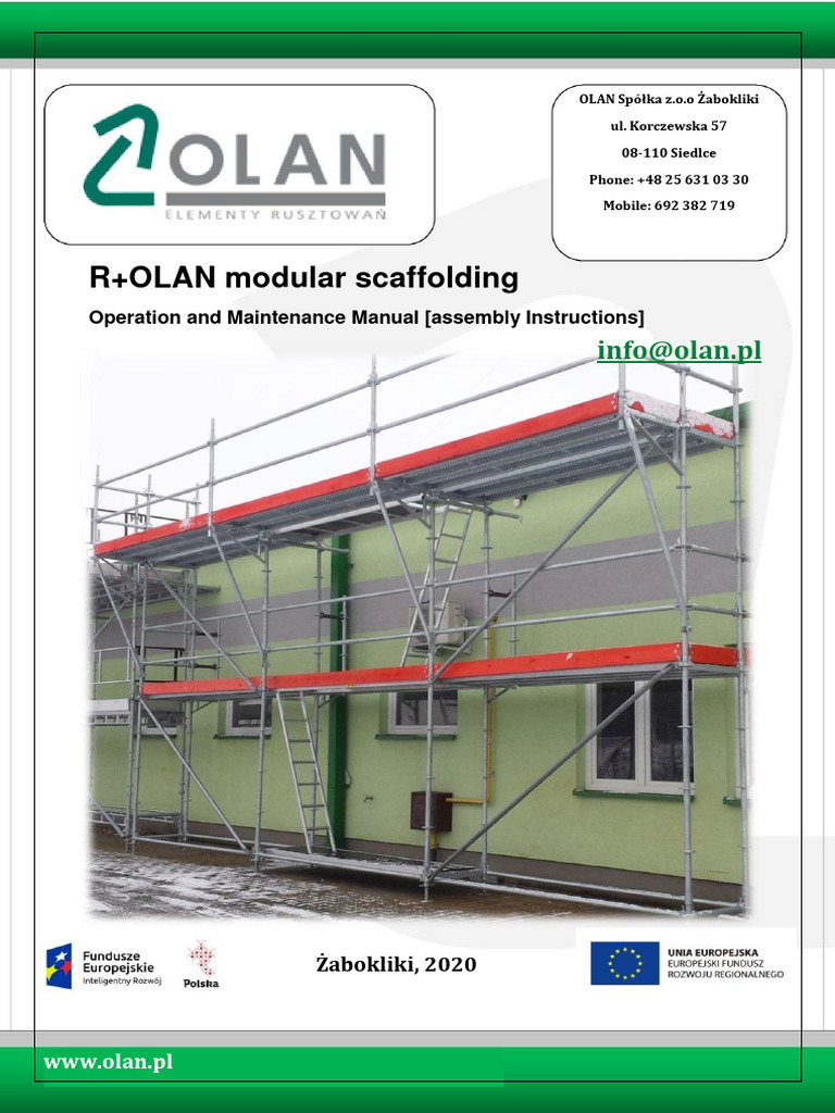 R+OLAN Scaffolding Operation Manual | PDF | Scaffolding | Stairs