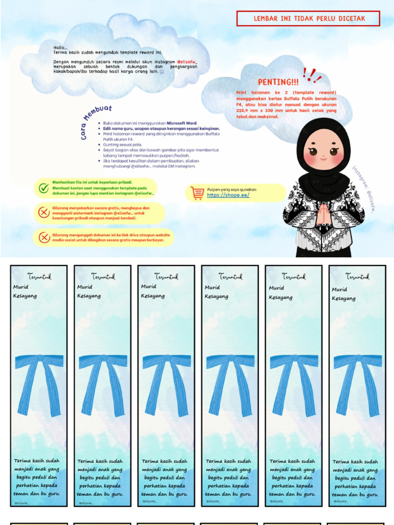 Printable Reward Pulpen Pita | PDF