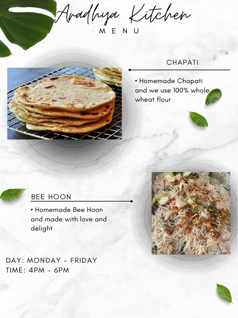 White Green Simple Food Menu Restaurant Cafe | PDF