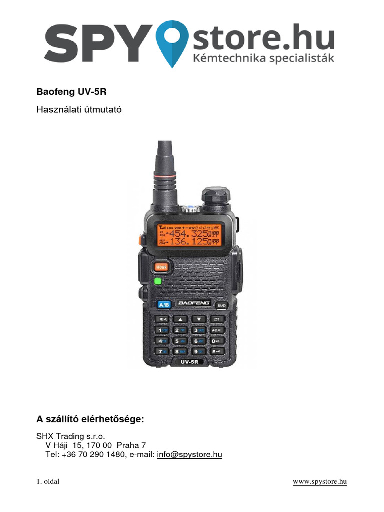 Baofeng UV-5R - hasznalati utmutato | PDF
