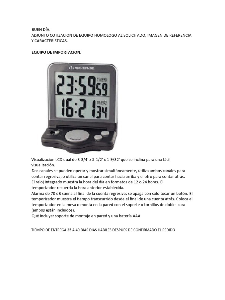 Reloj Temporizador | PDF