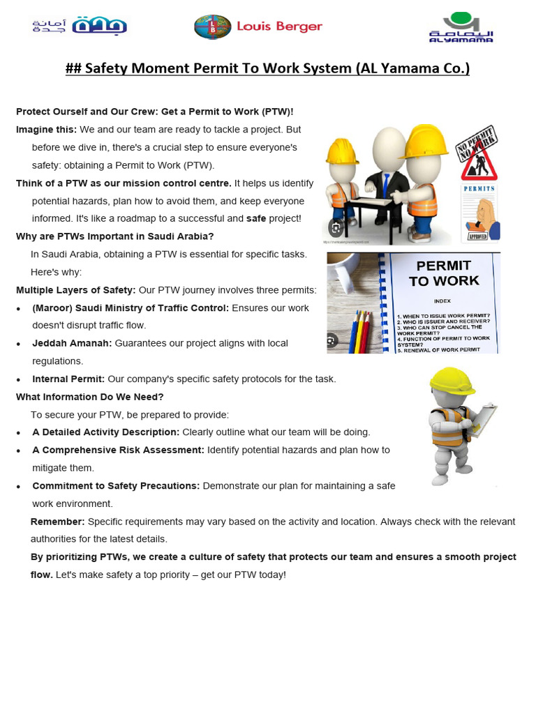 Safety Moment: Permit to Work System | PDF | Business | Finance & Money ...