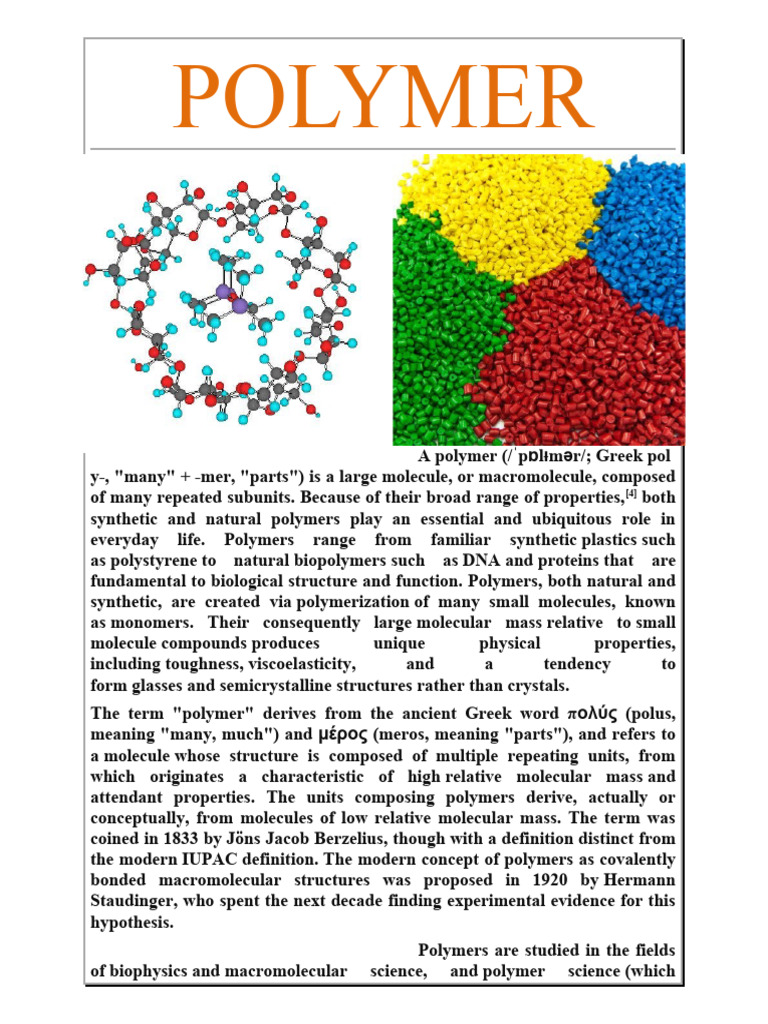 1 Polymer 000 | PDF | Polymers | Copolymer