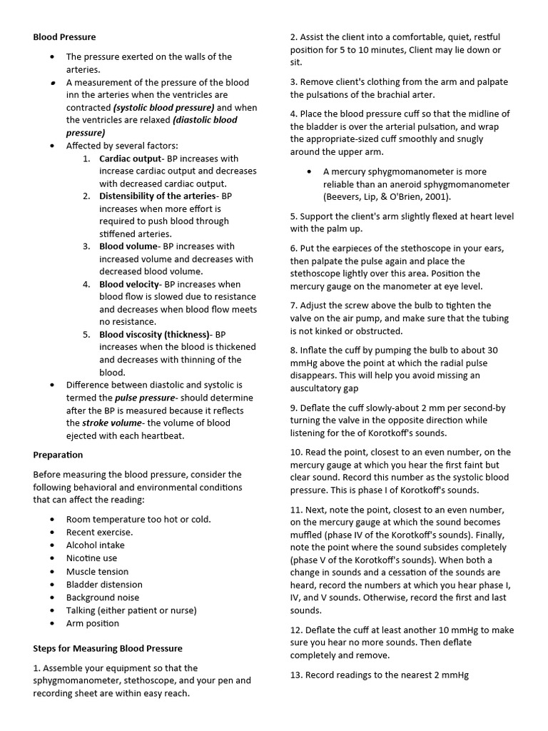 Blood Pressure Measurement Guide | PDF | Blood Pressure | Infants