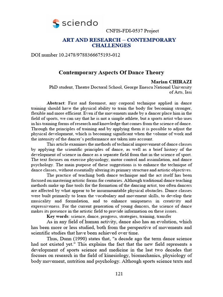 Contemporary Aspects of Dance Theory | PDF | Dances | Balance (Ability)