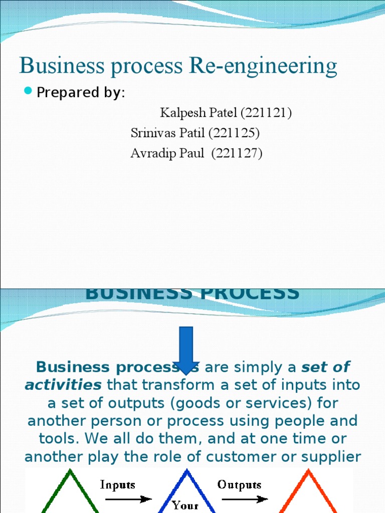 Business Process Re-Engineering | PDF | Business Process | Economies