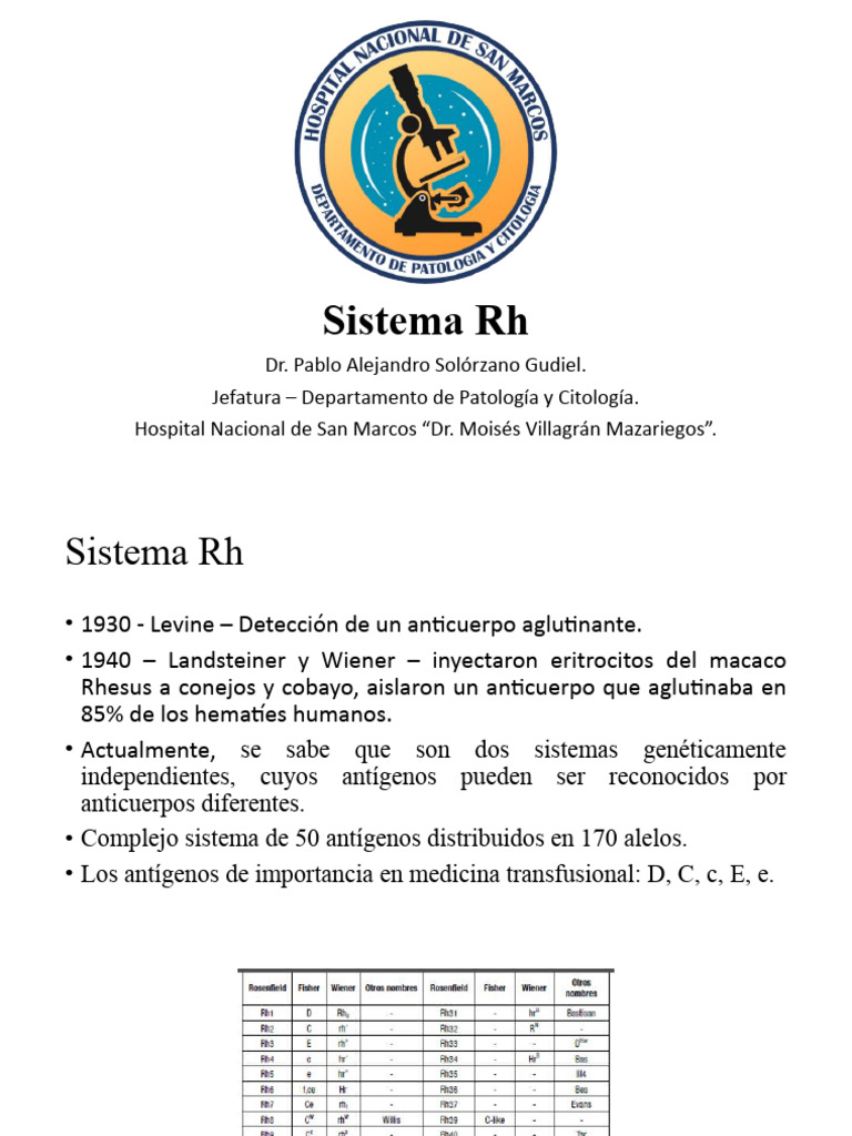 Sistema Rh: Genética y Antígenos | PDF | Genética | Biología