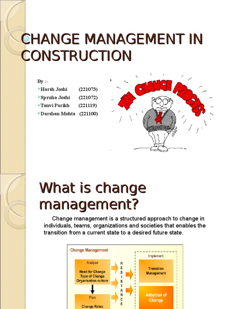 Change Management in Construction | Change Management | Policy