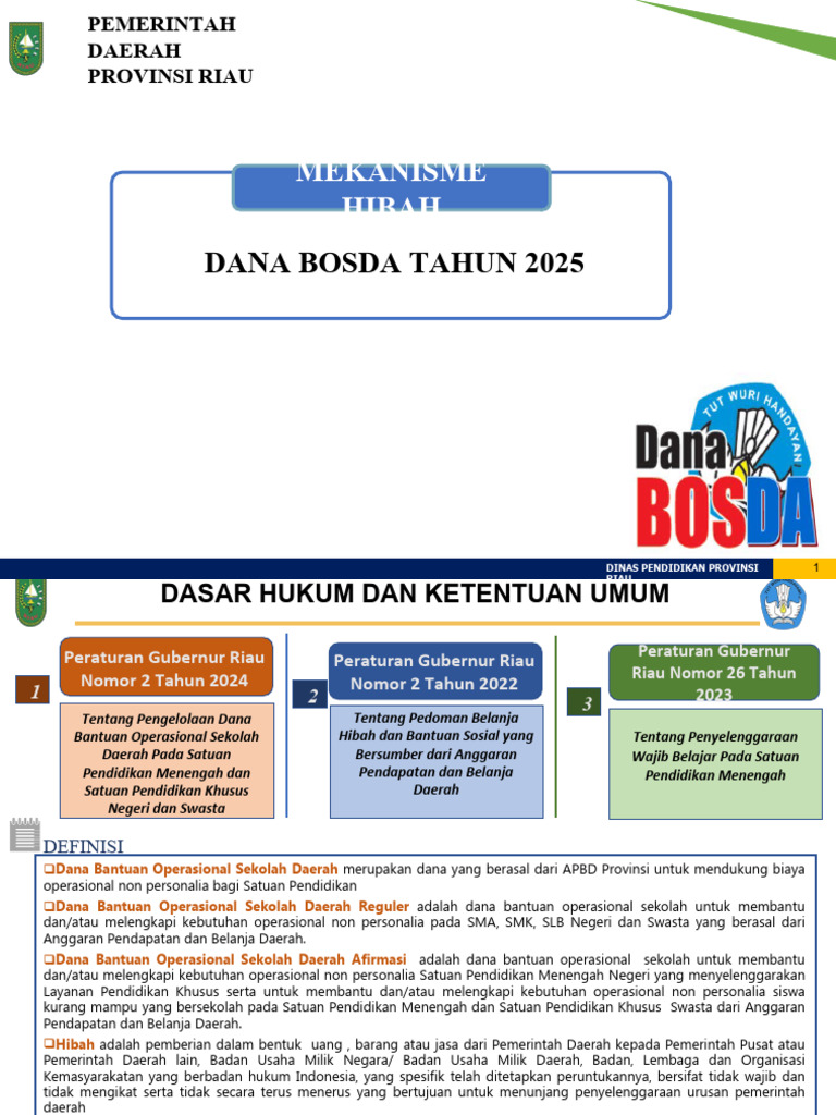 Mekanisme Hibah BOSDA New | PDF