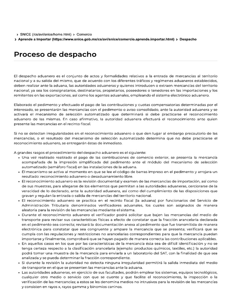 Proceso de Despacho | PDF