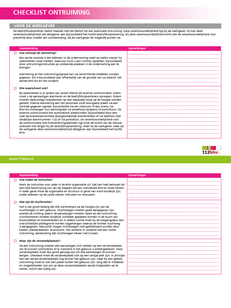 Checklist Ontruiming | PDF