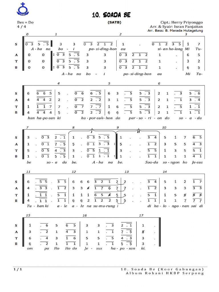 Soada Be (SATB) | PDF