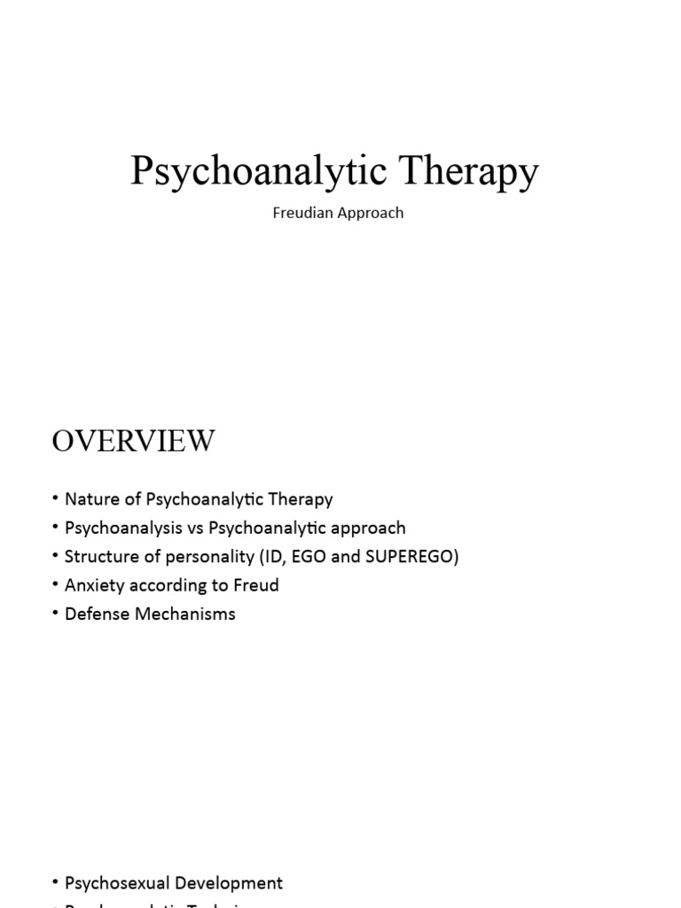 Psychoanalytic Therapy | PDF | Psychoanalysis | Id