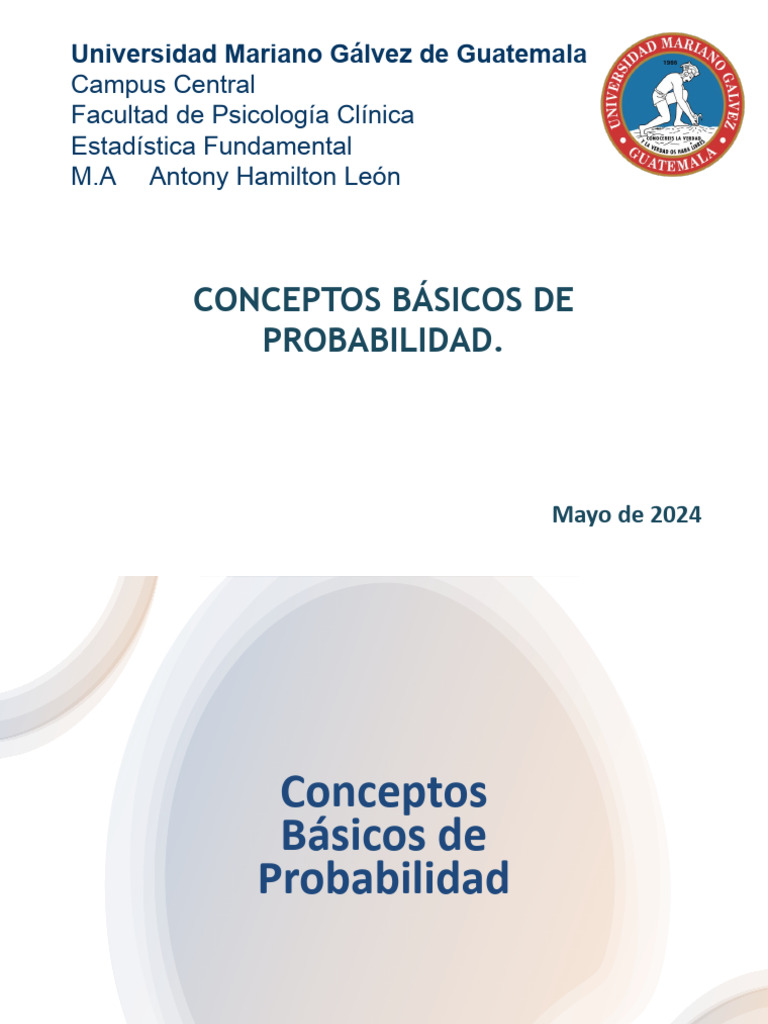 Conceptos Básicos de Probabilidad | PDF | Teoría de probabilidad ...