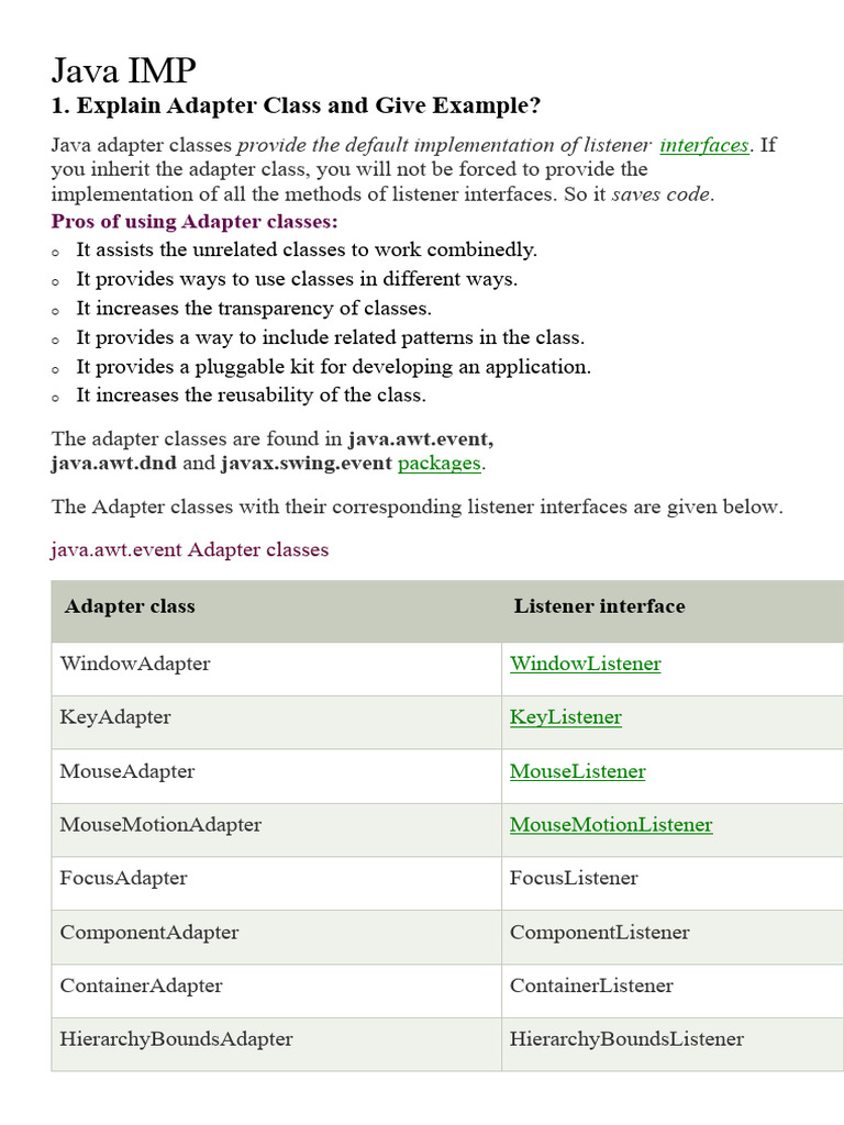 Java Imp Pdf Inheritance Object Oriented Programming Class Computer Programming