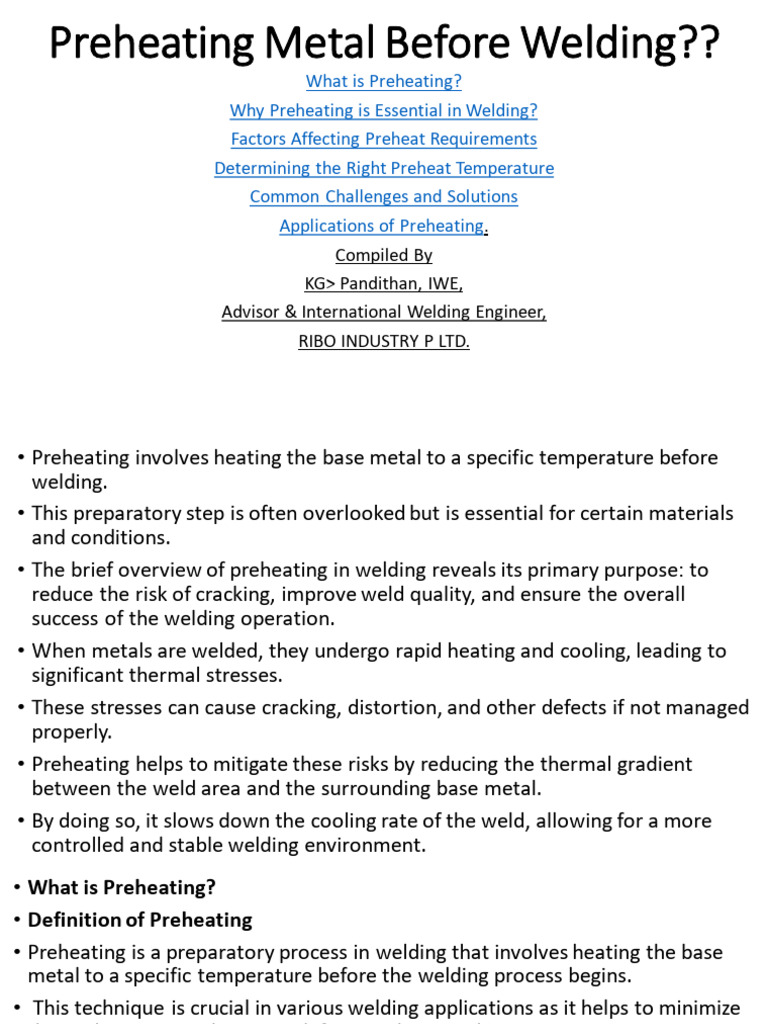 Overview On Preheating | PDF | Welding | Construction