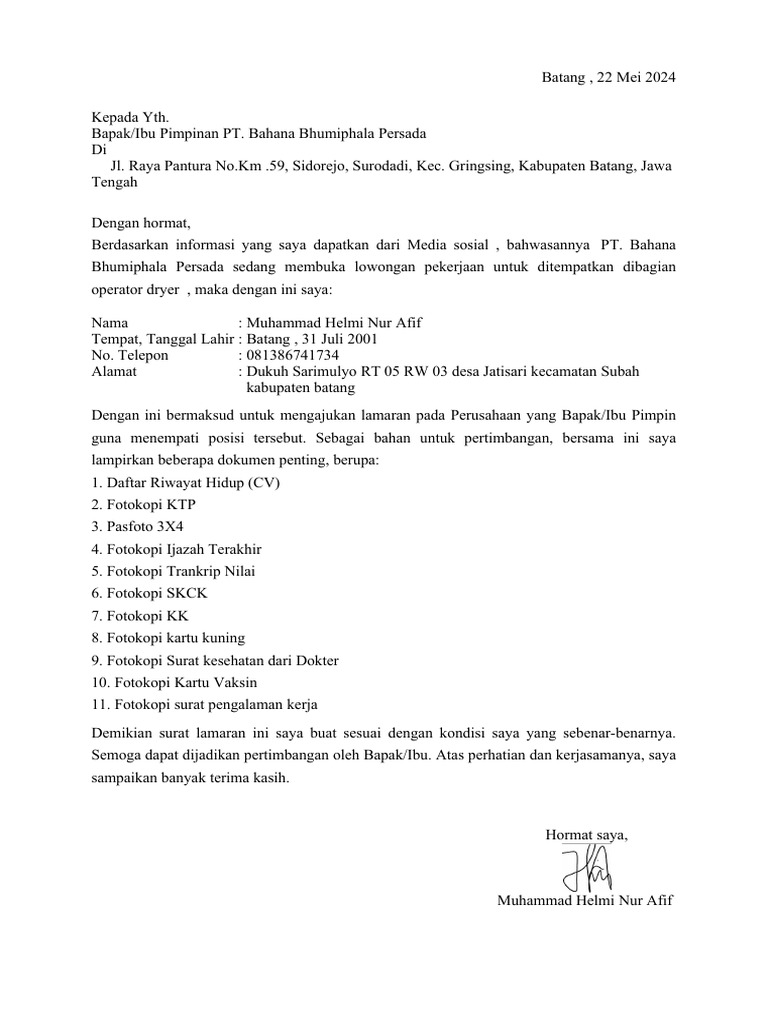 PT. Bahana Bhumiphala Persada | PDF