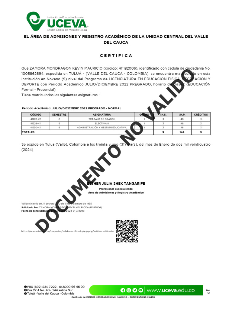 Documento No Valido | Descargar gratis PDF | Etapas educativas | Academia