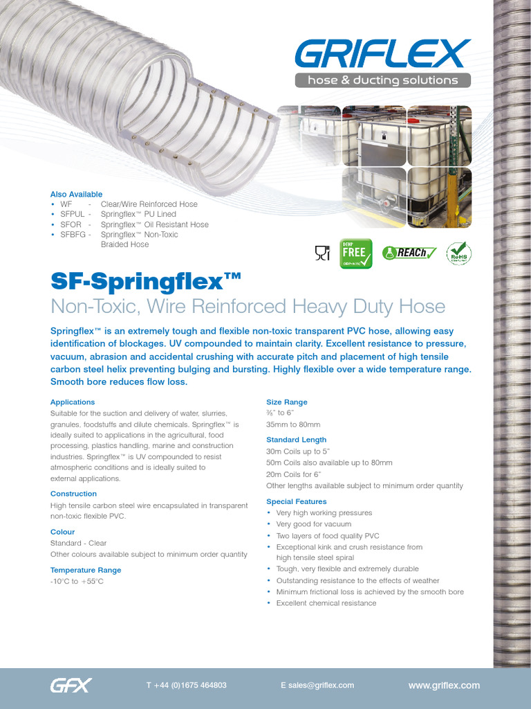 Griflex SF Datasheetsheet-1 | PDF | Hose | Engineering Tolerance