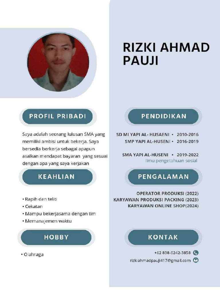CV Rizki Ahmad Pauji | PDF