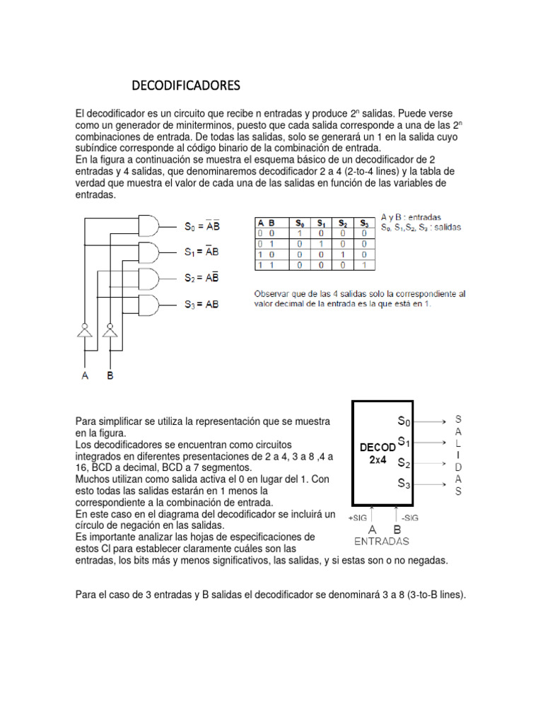 Decodificadores | Descargar gratis PDF | Decimal codificado en binario | Poco