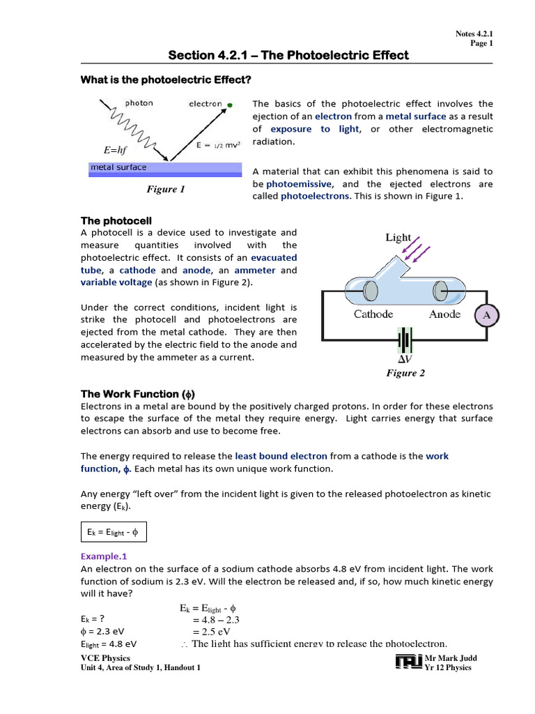 Photoelectric Effect | PDF | Photoelectric Effect | Electronvolt