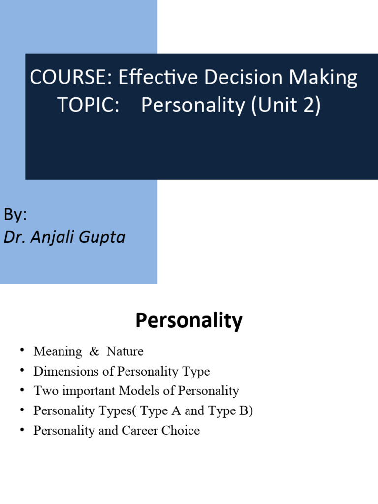 Type A vs Type B Personality Overview | PDF | Thought | Personality Type