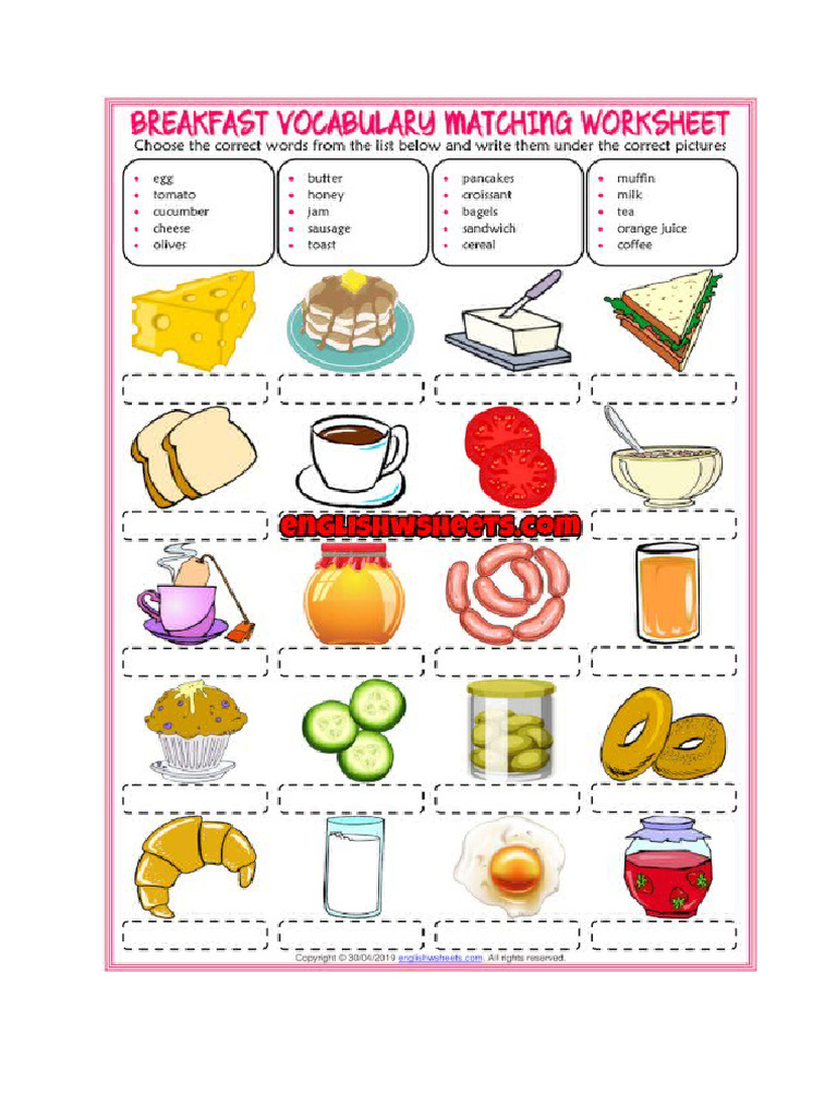 Vocabulary Breakfast | PDF