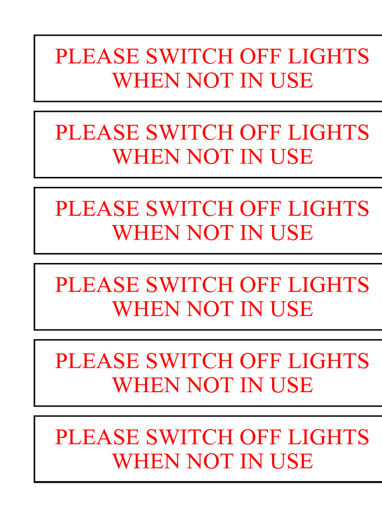 Switch Off Lights | PDF