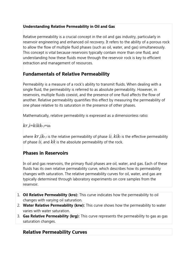 Relative Permeability Concept | PDF | Permeability (Earth Sciences ...