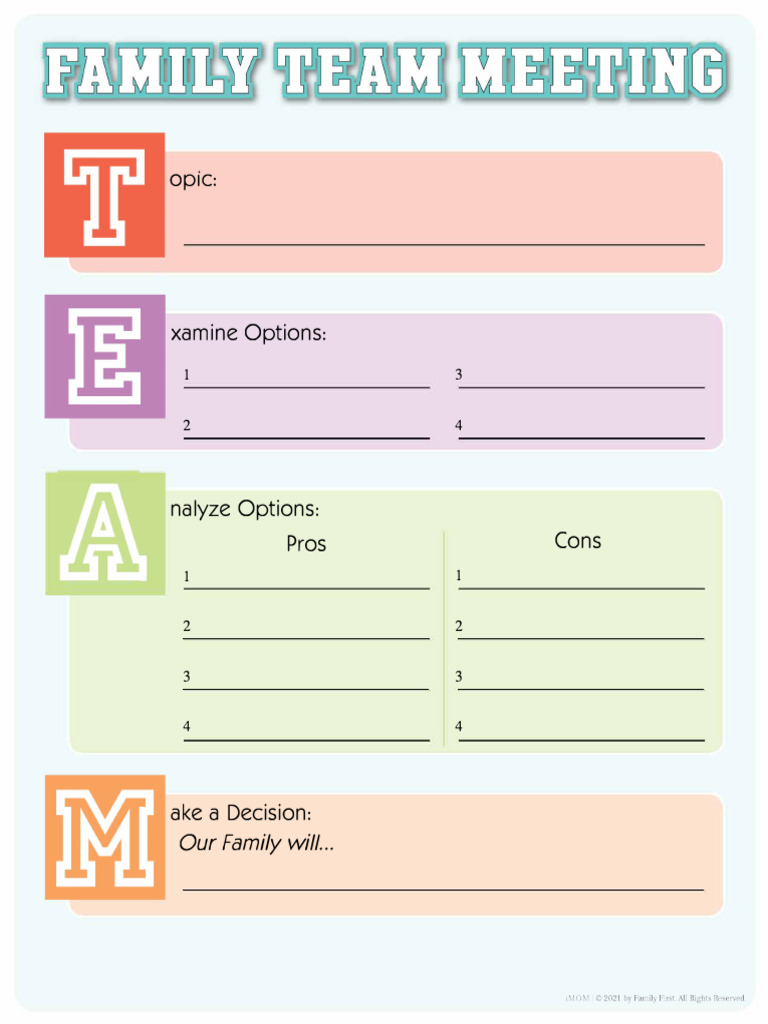 Family Meeting Tool | PDF