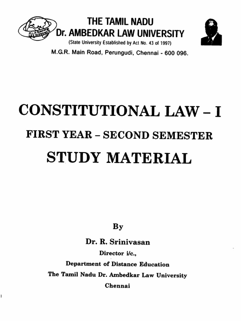 TNDALU Study Material Constitutional Law - 1 | PDF