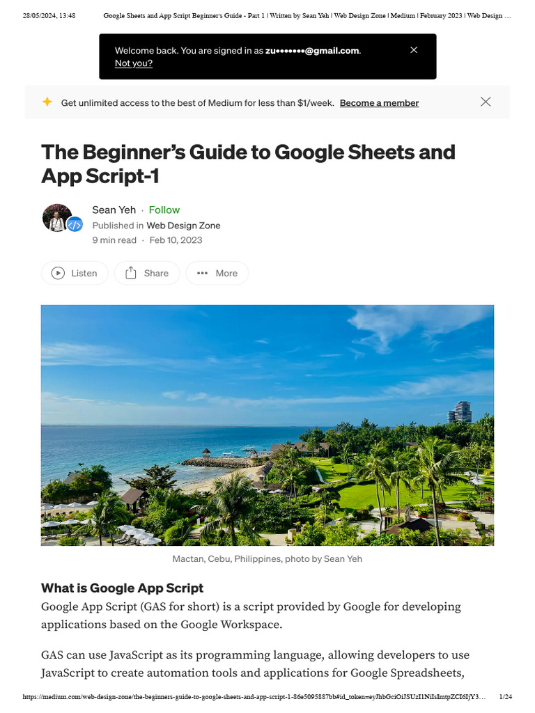 Google Sheets and App Script Beginner's Guide - Part 1 - Written by Sean Yeh - Web Design Zone ...
