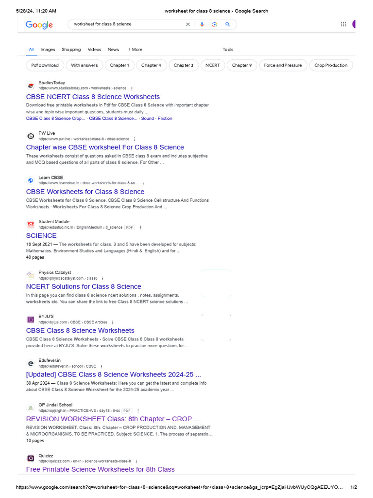 Worksheet For Class 8 Science - Google Search | PDF | Science | Worksheet