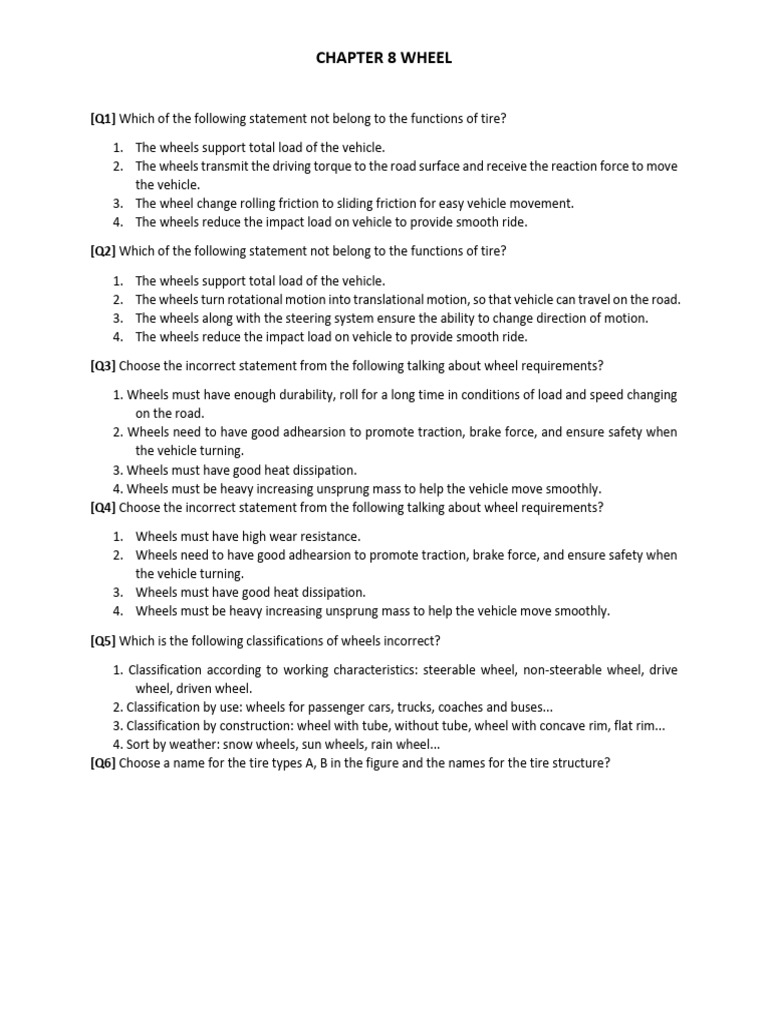 Chapter 8 Wheel | Download Free PDF | Tire | Vehicles