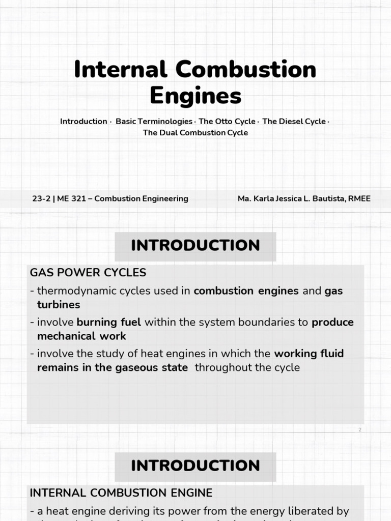 ME 321 - 03a - Internal Combustion Engines | PDF | Internal Combustion Engine | Mechanical ...