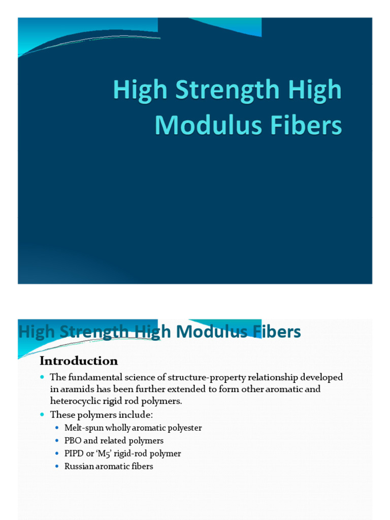 High Strength High Modulus Fibers | PDF | Fibers | Polyester