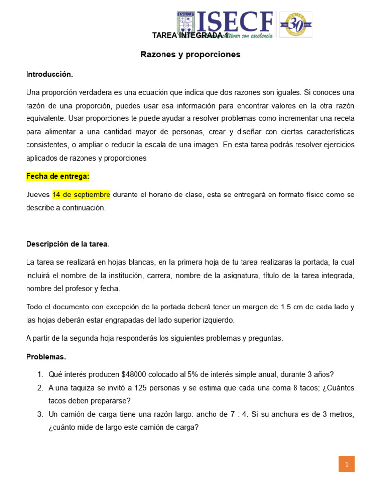 TAREA-INTEGRADA-1-matematicas-1 (2) | Descargar gratis PDF | Matemáticas