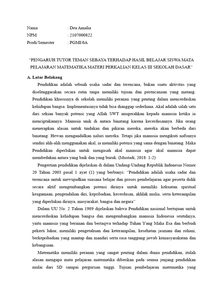 Bab 1 Proposal Metopen | PDF | Kesehatan Holistik